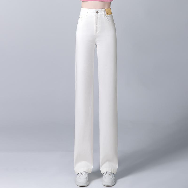 白色裤子女夏季长裤纯棉牛仔裤2026新款女裤春秋休闲裤时尚直筒裤