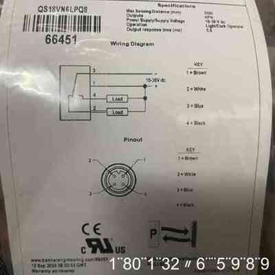 Banner 邦纳 66451 QS18VN6LPQ8 漫反