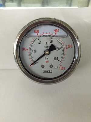 WIKA 耐震压力表 YN60Z 轴向 100bar 1500psi 螺纹14*1.5 2分