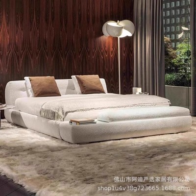 supermoon意式极简超级月亮床别墅主卧轻奢布艺床米诺提设计师款