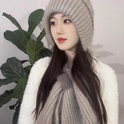 帽子女新款加绒加厚围巾一体风雪