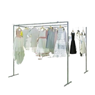 镀锌钢管晾衣架落地立式户外防风四方架家用简易晒被架爬藤瓜果架