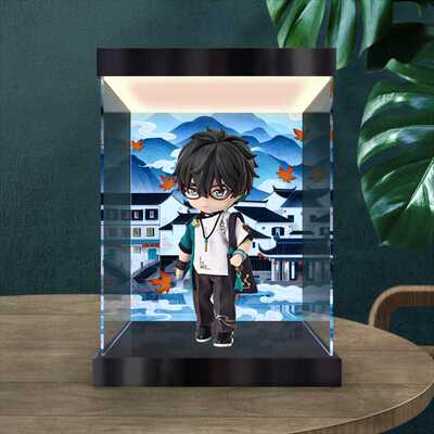 适用于星宆铁道 丹恒粘土人DOLL列车环游记手办防尘灯箱款收纳盒