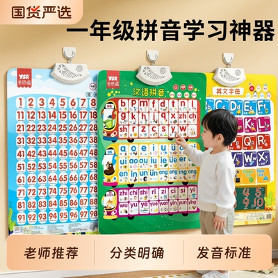 汉语拼音字母表墙贴认字挂图幼小衔接有声声母韵母发声书早教英文