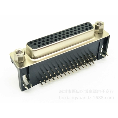 DR44母头 镀金 DB44P 插头 母座 插板式 三排 HDR44针 90度弯针脚