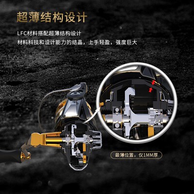 海伯STEED战马至轻款LFCx路亚轮碳纤维斜口纺车轮淡水远投轮鱼线