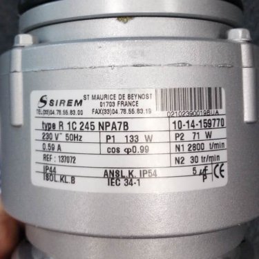 供应法国 SIREM 电机R1C250PPA7B离心泵电动滚筒等全系列