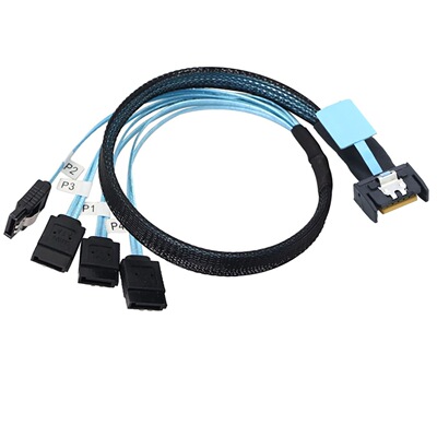 SlimSAS 8654 MCIO 4I(38P)转4个sata PCIE5.0服务器数据连接线