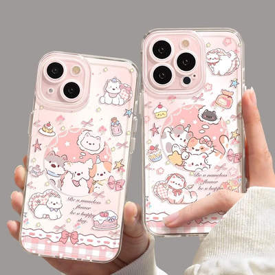华为NOVA14PRO少女心苹果15手机壳iPhone13卡通VIVOS30PRO可爱情侣猫狗16ProMax适用12透明软FINDX8荣耀POWER