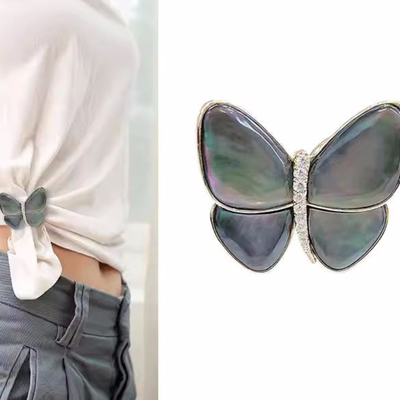 多功能衣角打结扣t恤衬衣下摆固定扣环飘带扣衣服装饰丝巾扣