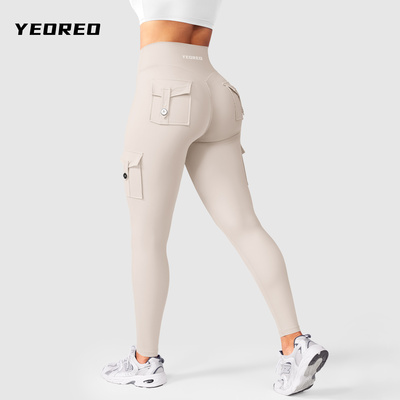 YEOREO Coreflex瑜伽裤女工装口袋健身裤紧身蜜桃臀外穿提臀裤