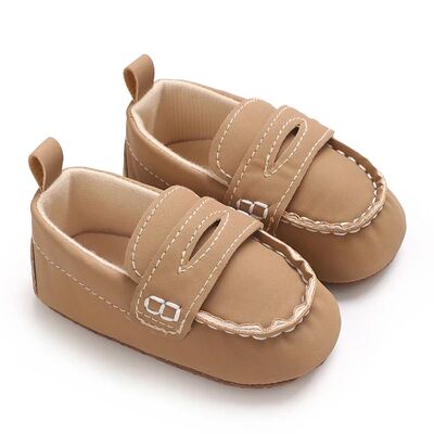 Fashion Leather Infant Crib Shoes for Baby Boys Loafers Newb