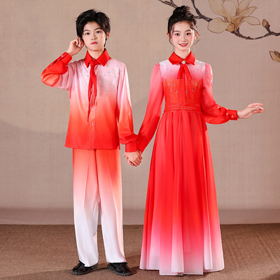 青春活力儿童中小学生合唱团演出服女连衣裙现代舞开场舞蹈表演服