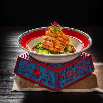 特色酒店龙纹盅餐厅创意个性中式菜碗酒店冷盘小炒碟子意境菜餐具