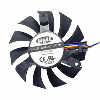 原装WHEE WSA06010F12M 0.25A 12V主板CPU散热风扇4Pin孔距39MM