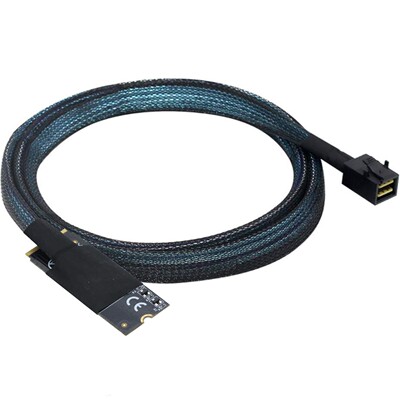 M.2(M-Key) SFF-8643转SAS SFF-8643 HD即插即用伺服器高速转换线