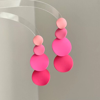Vintage古着 Matte Pink Cascade耳饰