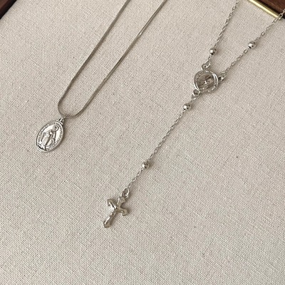Vintage古着 Round figure cross tassels项链
