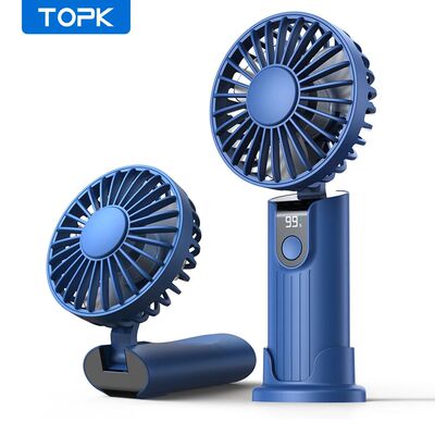 TOPK 5000mAh Mini Portable Fan USB Rechargeable Hand Held Fa