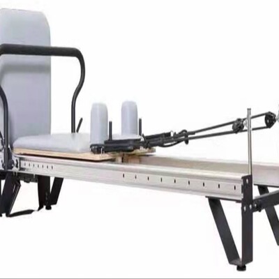 JS-M048拉提大器械核心床铝合金中脚低脚平床全轨道小白床半高架