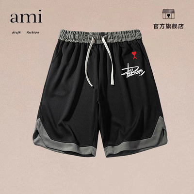 正品AMI DRAJK夏季美式篮球运动短裤男篮球裤休闲宽松跑步五分裤