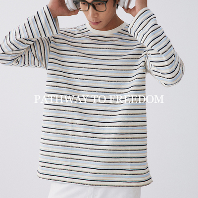 条纹长袖T恤男春秋2025新款