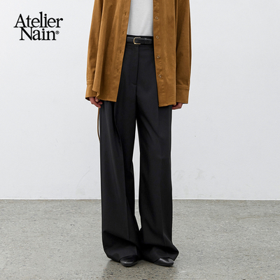 Atelier Nain2025年秋季新款阔腿裤通勤风商务休闲直筒长裤松弛感