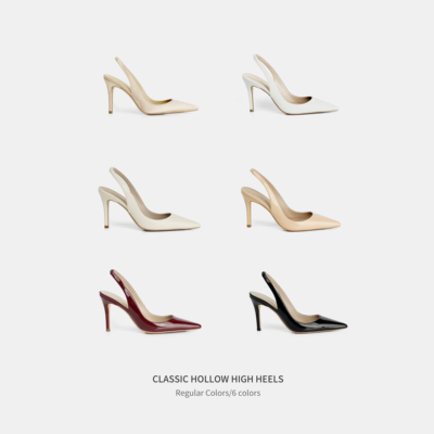 Cihi定制线条颜色浅口高跟单鞋