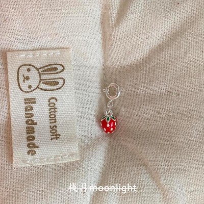 滴釉草莓吊坠项链甜美风百搭小众