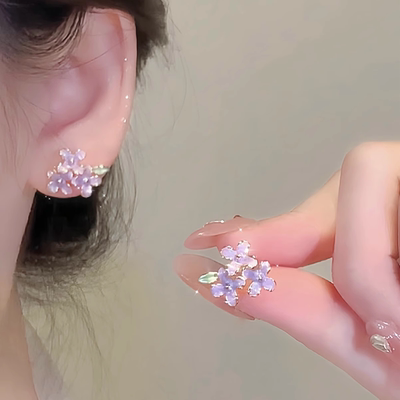 滴釉花朵耳环女气质温柔精致高级