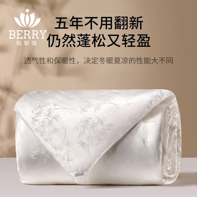 柏黎瑞高端100%桑蚕丝被冬子母被
