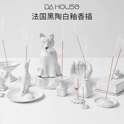 法国 Astier de Villatte 狮座香插 猫咪香炉 线香底座adv