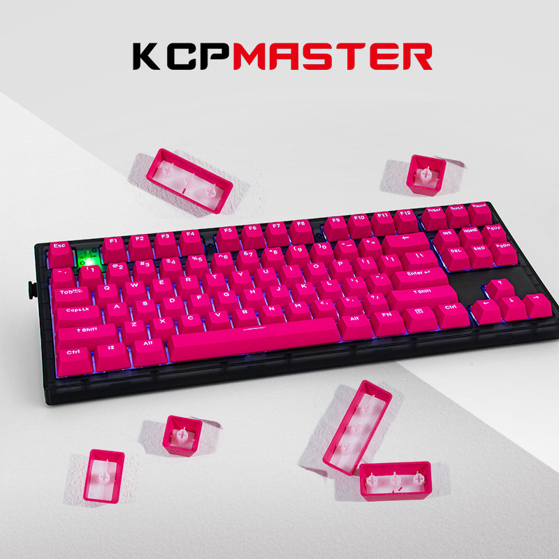 KCPMASTER洋红纯色机械键帽OEM高度游戏电竞办公GPW全套个性键帽