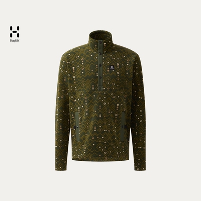 Haglöfs火柴棍Mora Mid户外徒步男子半开襟保暖中层上衣抓绒衣