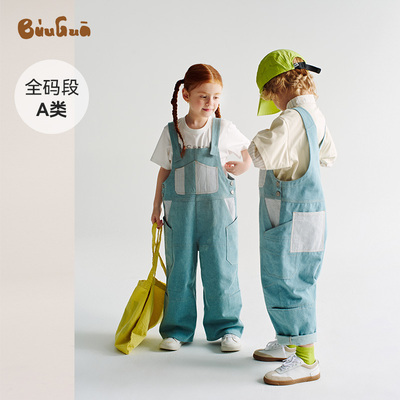 BUUGUA立体造型水洗复古背带裤