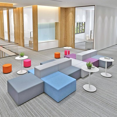 办公室会客接待休息区培训机构创意简约现代商务洽谈方形沙发组合