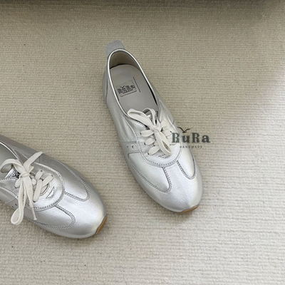 RURA真皮款复古德训鞋百搭舒适阿甘鞋休闲运动鞋头层牛皮平底单鞋