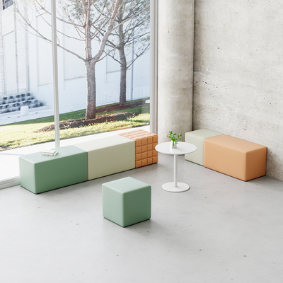 休闲休息区沙发接待创意简约现代皮质办公室洽谈培训机构幼儿园