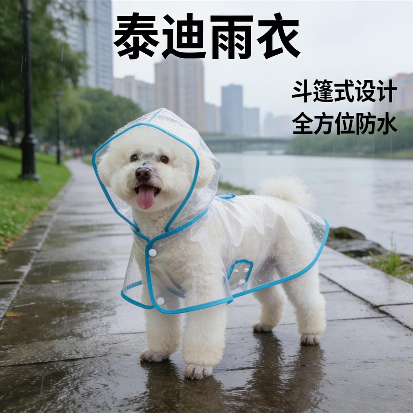 泰迪柴犬雨衣小型中型犬透明雨衣宠物户外出遛狗防水防风服饰雨披