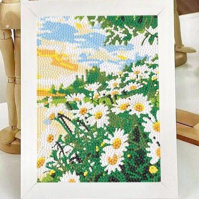 向日葵钻石画手工Diy2023新全钻石高价值景观十字绣儿童砌体贴纸