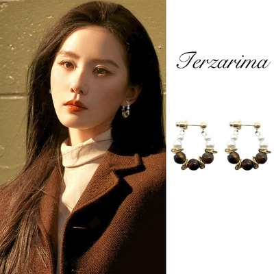 复古美拉德珍珠耳环女