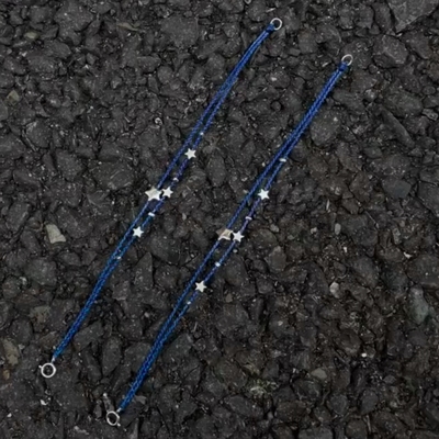 新年礼物高级感蓝色手工编织手链