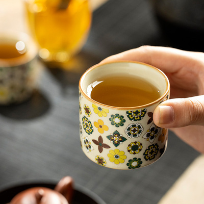 汝窑大唐宝相茶杯单杯扳指主人杯高档个人专用女士功夫茶具茶杯