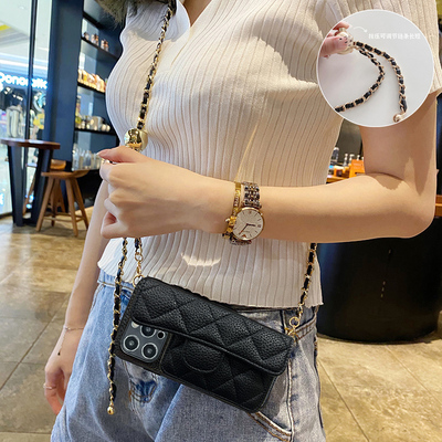 适用荣耀play8t手机壳play7tpro小香风play6c插卡套play4t斜跨链play5活力版零钱包play3荔枝纹麦芒20小众11