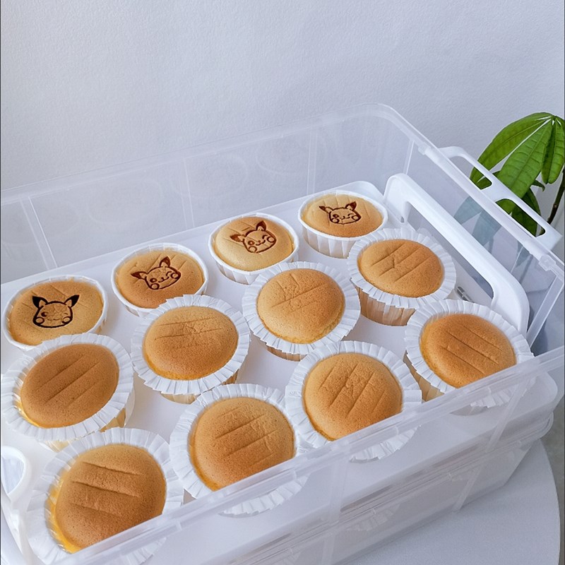 纸杯蛋糕包装盒移动甜品台打包盒马芬杯收纳箱手提塑运输盒