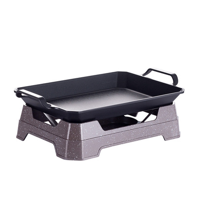 商用烤鱼炉烧烤盘烤鱼盘酒精块烤炉牛娃锅小份烤鱼用锅长方烤肉盘