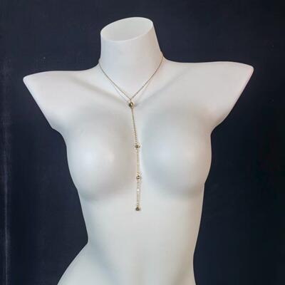 新锆石水滴流苏链气质感锁骨链级款时尚小项众个性百搭XLA015颈链