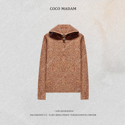 NIUNIU ·T-2159 半高领拉链羊绒针织衫上衣羊绒衫