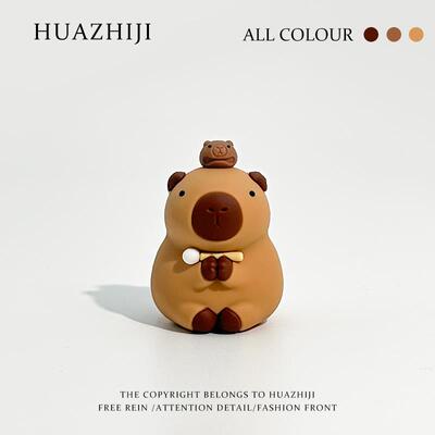 治疗和减压情绪稳定小礼物可爱capibara水豚桌面装饰办公室工作站