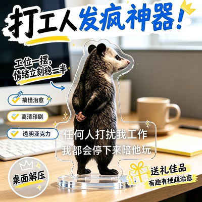 小红书爆款负鼠表情包亚克力立牌